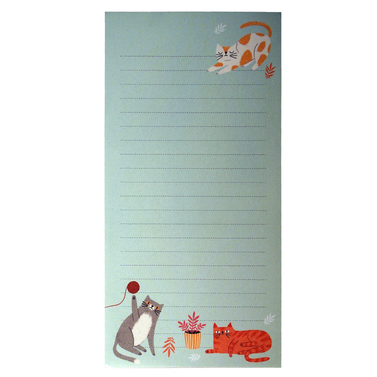 Kitty Notepad : Kitten Trio - light green paper pad - illustrated cats ...